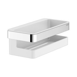 KEUCO Moll Duschkorb 12758010000 mit herausnehmbarem Kunststoff-Einsatz, 24 cm, verchromt/wei&szlig;