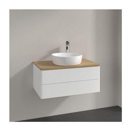 Villeroy & Boch Villeroy und Boch Antao Waschtisch-Unterschrank K19151MT 80x36x50cm, Hahnloch, Waschbeckenplattenfarbe honey oak, white matt lacquer