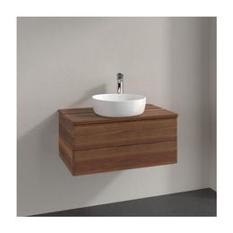 Villeroy & Boch Villeroy und Boch Antao Waschtisch-Unterschrank K19152HM 80x36x50cm, Hahnloch, Waschbeckenplattenfarbe warm walnut, warm walnut