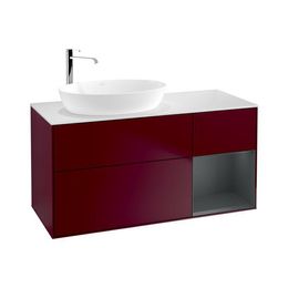 Villeroy & Boch Villeroy und Boch Finion Waschtischunterschrank G931HGHB 120cm, Abdeckplatte white matt, Emotion, Regale Midnight matt lacquer, Peony Matt
