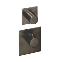 Herzbach Design iX PVD Fertigmontageset 21.521015.1.40 Black Steel, f&uuml;r Universal-Thermostat-Modul, eckig