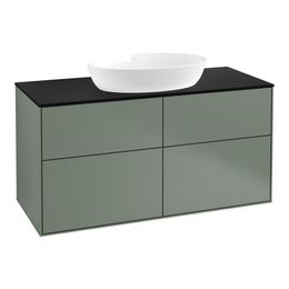 Villeroy & Boch Villeroy und Boch Finion Waschtischunterschrank FA3200GM 120x60,3cm, Abdeckplatte black matt, Olive Matt Lacquer