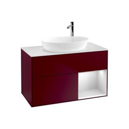 Villeroy & Boch Villeroy und Boch Finion Waschtischunterschrank G901MTHB 100cm, Abdeckplatte white matt, Emotion, Regale White matt lacquer, Peony Matt
