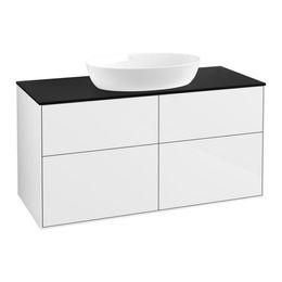 Villeroy & Boch Villeroy und Boch Finion Waschtischunterschrank GA3200GF 120x60,3cm, Emotion, Abdeckplatte black matt, Glossy white lacquer