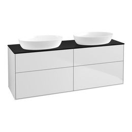 Villeroy & Boch Villeroy und Boch Finion Waschtischunterschrank FA8200MT 160x60,3cm, Abdeckplatte black matt, White matt lacquer