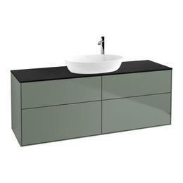 Villeroy & Boch Villeroy und Boch Finion Waschtischunterschrank G97200GM 160x60,3cm, Emotion, Abdeckplatte black matt, Olive Matt Lacquer