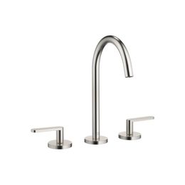 Dornbracht Meta Dreiloch-Armatur 20713661-06 mit Ablaufgarnitur, Ausladung 168mm, platin matt