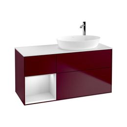 Villeroy & Boch Villeroy und Boch Finion Waschtischunterschrank G921MTHB 120cm, Abdeckplatte white matt, Emotion, Regale White matt lacquer, Peony Matt