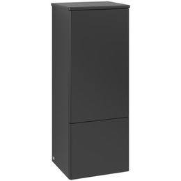 Villeroy & Boch Villeroy und Boch Antao Mittelschrank L44000PD mit Beleuchtung, 1 T&uuml;r, 414 x 1039 x 356 mm, Waschbeckenplattenfarbe Lack, black matt lacquer