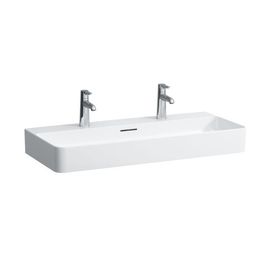 Laufen Val Waschtisch H8162874001071 95 x 42 cm, wei&szlig; LCC, 2 Hahnl&ouml;cher und &Uuml;berlauf