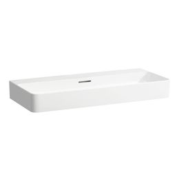 Laufen Val Aufsatz-Waschtisch H8162877571091 95 x 42 cm, wei&szlig; matt, ohne Hahnloch, mit &Uuml;berlauf