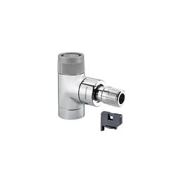Oventrop Baureihe EQ Thermostatventil 1163562 DN 15, Eck, Messing, wei&szlig; pulverbeschichtet