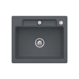 Villeroy & Boch Villeroy und Boch Siluet Fl&auml;chenb&uuml;ndige Sp&uuml;le 33462Fi4 mit Ablaufgarnitur und Exzenterbet&auml;tigung, Graphite