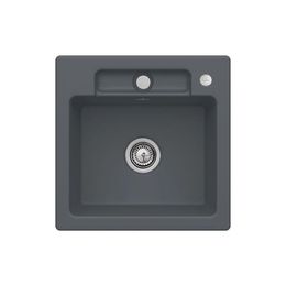 Villeroy & Boch Villeroy und Boch Siluet Fl&auml;chenb&uuml;ndige Sp&uuml;le 33452Fi4 mit Ablaufgarnitur und Exzenterbet&auml;tigung, Graphite