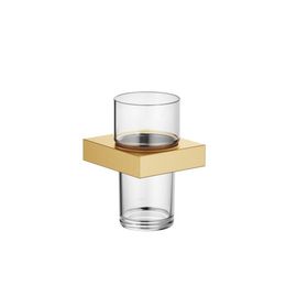 Dornbracht Mem Glashalter 83400780-28 Wandmodell, Glas aus Kristallglas, Ausladung 85 mm, messing geb&uuml;rstet