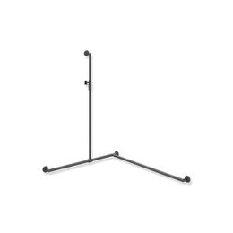 HEWI System 900 Duschhandlauf 900.35M33860ER 1250 x 1185 x 965 mm, Ausf&uuml;hrung rechts, schwarz tiefmatt