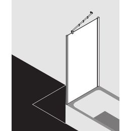 Kermi Filia XP Seitenwand verk&uuml;rzt auf Badewanne FXUVD07516VPK 75x160cm, silber hochglanz, ESG klar Clean