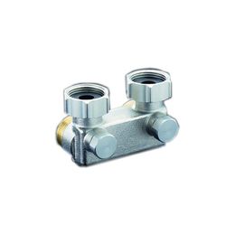 Oventrop Umlenkst&uuml;ck mit Absperrung 1016462 Winkelform, 50mm, 3/4"&Uuml;Mx3/4"AG, vernickelt