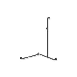 HEWI System 900 Duschhandlauf 900.35M33360ER 1250 x 765 x 765 mm, Ausf&uuml;hrung links, dunkelgrau tiefmatt
