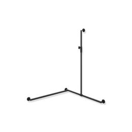 HEWI System 900 Duschhandlauf 900.35M33460CV 1250 x 965 x 965 mm, Ausf&uuml;hrung links, schwarz tiefmatt
