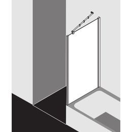 Kermi Filia XP Seitenwand verk&uuml;rzt auf Badewanne FXUVD10016VAK 100x160cm, silber hochglanz, ESG klar
