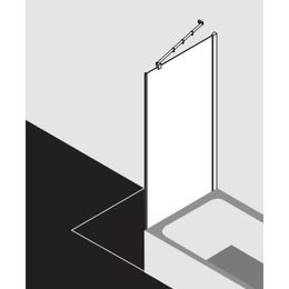 Kermi Filia XP Seitenwand FXTVD07516VUK 75 x 160 cm, silber hochglanz, ESG SR Opaco, verk&uuml;rzt neben Badewanne