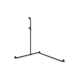 HEWI System 900 Duschhandlauf 900.35M33860CV 1250 x 1185 x 965 mm, Ausf&uuml;hrung rechts, schwarz tiefmatt