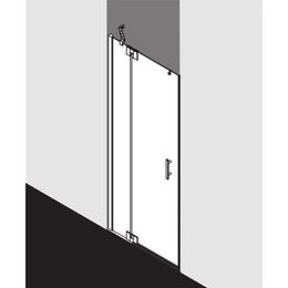Kermi Filia XP Pendelt&uuml;r 1-fl&uuml;gelig mit Festfeld FX1TL07518VUK 75 x 185 cm, silber hochglanz, ESG SR Opaco, links