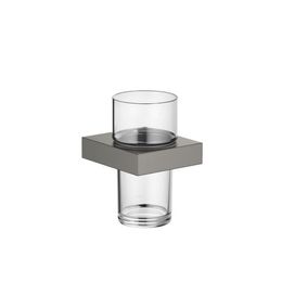 Dornbracht Mem Glashalter 83400780-99 Wandmodell, Glas aus Kristallglas, Ausladung 85 mm, Dark Platinum matt
