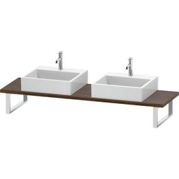 Duravit DuraStyle Konsole DS105C02121 f&uuml;r Aufsatzbecken, 2 Ausschnitte, St&auml;rke 3 cm, Nussbaum dunkel