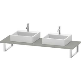 Duravit DuraStyle Konsole DS107C00707 f&uuml;r Aufsatzbecken, 2 Ausschnitte, St&auml;rke 3 cm, Betongrau matt