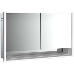 Emco Loft Unterputz-Lichtspiegelschrank 979805221 1300x733mm, mit Unterfach, LED, 2-t&uuml;rig, aluminium/Spiegel