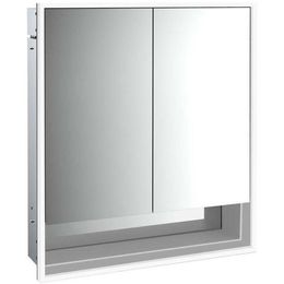 Emco Loft Unterputz-Lichtspiegelschrank 979805205 600x733mm, mit Unterfach, LED, 2-t&uuml;rig, aluminium/Spiegel