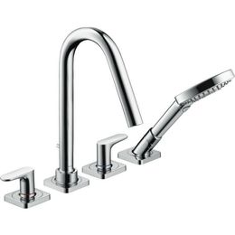 Hansgrohe Axor Citterio M Fertigmontageset 34454000 4-Loch-Fliesenrandarmatur, Ausladung 190mm, Rosetten, chrom