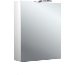 Emco pure 2 Style Aufputz-Lichtspiegelschrank 979705301 600x721mm, mit LED-Aufsatzleuchte, 1-t&uuml;rig, Aluminium