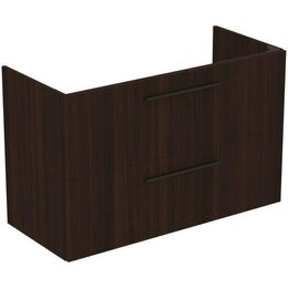 Ideal Standard i.life A M&ouml;belwaschtisch-Paket K8746NW 104x46x64,5cm, 1 Hahnloch, Griff schwarz matt, coffee oak