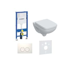 Geberit Duofix Basic WC Komplettset mit Geberit Renova Plan WC und WC-Sitz mit Delta 25 Bet&auml;tigungsplatte