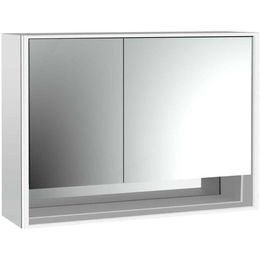 Emco Loft Aufputz-Lichtspiegelschrank 979805214 1000x733mm, Unterfach LED, 2-t&uuml;rig breite T&uuml;r rechts, aluminium/Spiegel