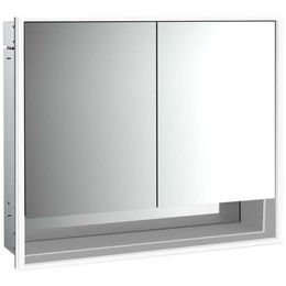 Emco Loft Unterputz-Lichtspiegelschrank 979805207 800x733mm, mit Unterfach, LED, 2-t&uuml;rig, aluminium/Spiegel