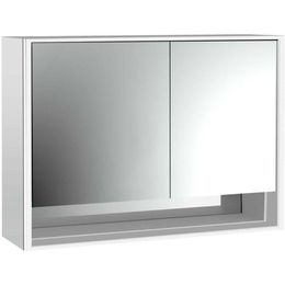 Emco Loft Aufputz-Lichtspiegelschrank 979805216 1000x733mm, Unterfach, LED 2-t&uuml;rig breite T&uuml;r links, aluminium/Spiegel
