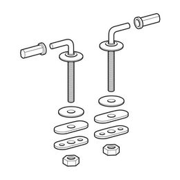 Geberit Renova Scharnier-Set 598165000 Befestigung von unten, Edelstahl, f&uuml;r WC-Sitz