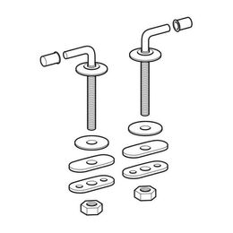 Geberit Scharnier-Set 598017000 Sitzring, Befestigung von unten, Edelstahl, f&uuml;r WC-Sitz