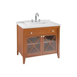 Villeroy & Boch Villeroy und Boch Hommage Waschtisch-Unterschrank 897963R1 98,5 x 90,5 x 62 cm, mit Waschtisch, Front Walnut, wei&szlig; C-plus