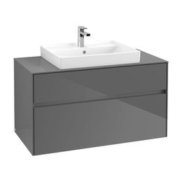 Villeroy & Boch Villeroy & Boch Collaro Waschtischunterschrank C01900FP 100x54,8x50cm, Waschtisch mittig, Glossy Grey
