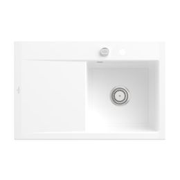 Villeroy & Boch Villeroy und Boch Subway Style 45 Einbausp&uuml;le 334702KG rechts, mit Ablaufgarnitur, Excenterbet&auml;tigung, snow white CeramicPlus, 78 x 51 cm