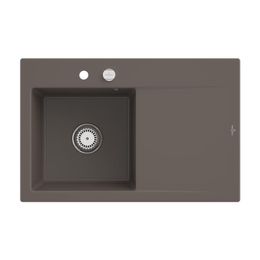 Villeroy & Boch Villeroy und Boch Subway Style 45 Flat Einbausp&uuml;le 334802TR links, mit Ablaufgarnitur, Excenterbet&auml;tigung, timber CeramicPlus, 78 x 51 cm