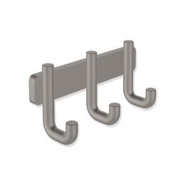 HEWI Serie 480 Hakenleiste 480.90.00260SC mit 3 Haken, pulverbeschichtet dunkelgrau perlglimmer tiefmatt