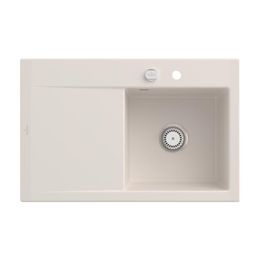 Villeroy & Boch Villeroy und Boch Subway Style 45 Einbausp&uuml;le 334702KR rechts, mit Ablaufgarnitur, Excenterbet&auml;tigung, crema CeramicPlus, 78 x 51 cm