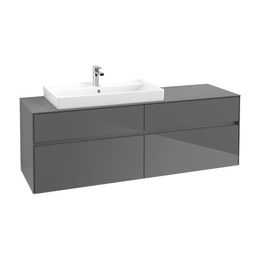 Villeroy & Boch Villeroy & Boch Collaro Waschtischunterschrank C02600FP 160x54,8x50cm, Waschtisch links, Glossy Grey