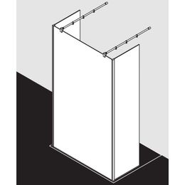 Kermi Xb Glasanlage XBFW112020VUK 120x200cm, silber hochglanz, ESG SR Opaco, 90Grad Stabilisierung